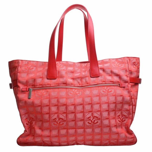 CHANEL | Bags | Chanel Nylon New Line Tote Bag Red Ladies | Poshmark